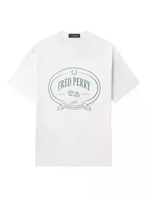 Fred Perry Oval-logo Cotton T-shirt - White