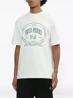 Fred Perry Oval-logo Cotton T-shirt - White
