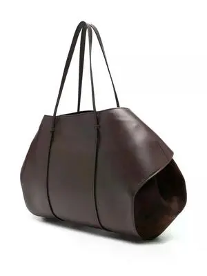 NEOUS Leather-trimmed Suede Shoulder Bag