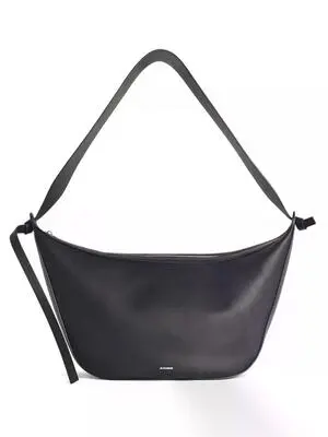 JIL SANDER Knotted Leather Shoulder Bag - Black