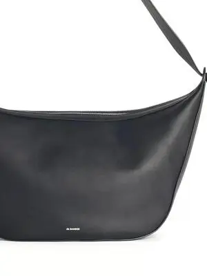 JIL SANDER Knotted Leather Shoulder Bag - Black