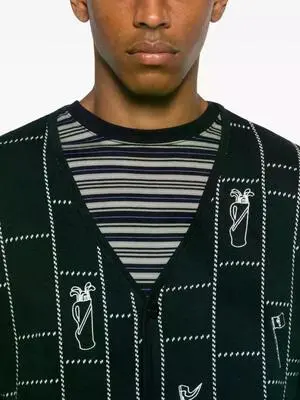 Maison Labiche Grid-pattern Cardigan