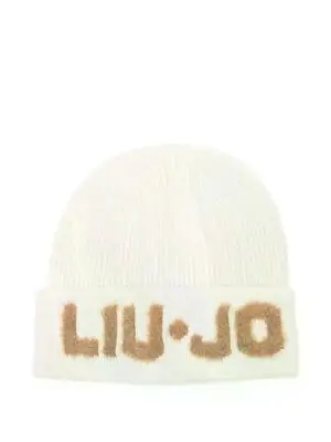 Liu Jo Logo-detail Ribbed Beanie - White