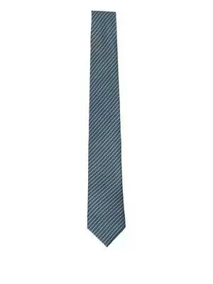 Giorgio Armani Geometric-print Neck Tie - Blue