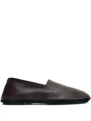 LEMAIRE Square-toe Slippers - Brown