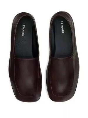 LEMAIRE Square-toe Slippers - Brown
