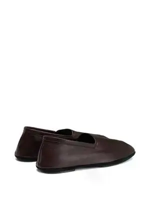 LEMAIRE Square-toe Slippers - Brown
