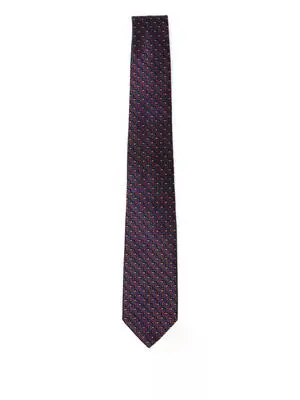 Giorgio Armani Geometric-print Neck Tie - Blue
