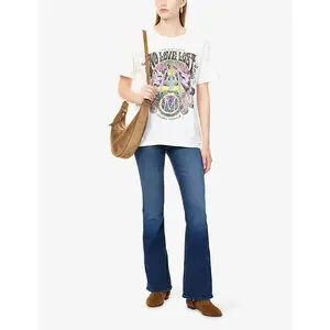 MOTHER The Weekender Flared Denim-blend Jeans