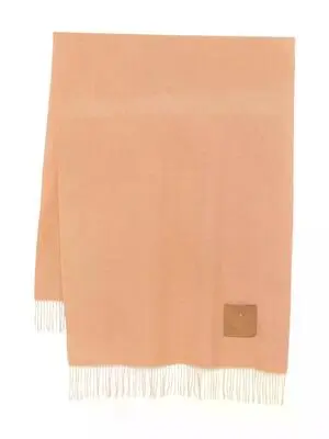 Liu Jo Fringed Logo-patch Scarf - Neutrals