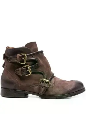 A.S.98 Leather Buckle Boots - Brown