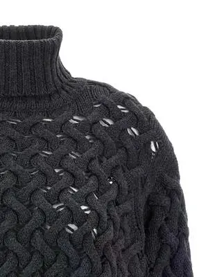 P.a.r.o.s.h Braided Wool High-neck Sweater