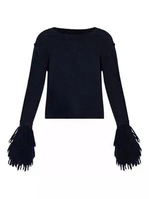 Etro Ribbed Knit Top With Fringe Detailing