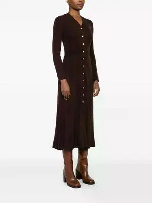 Maje Cable-knit Buttoned Dress