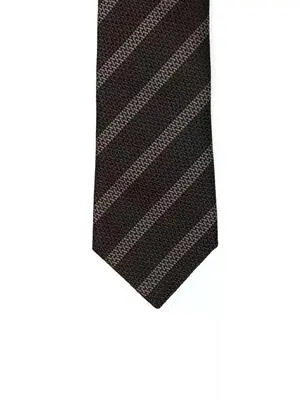 Brunello Cucinelli Striped Silk Neck Tie - Brown