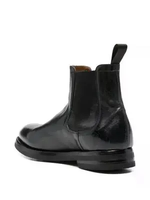 GREEN GEORGE Elasticated-panel Leather Chelsea Boots - Black