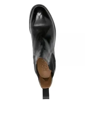 GREEN GEORGE Elasticated-panel Leather Chelsea Boots - Black