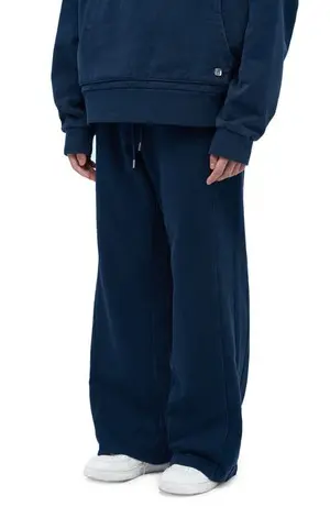 ALPHA STYLE Harris Straight Leg Sweatpants - Blue