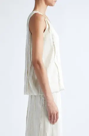 Brandon Maxwell The Drew Deep V-neck Satin Tank
