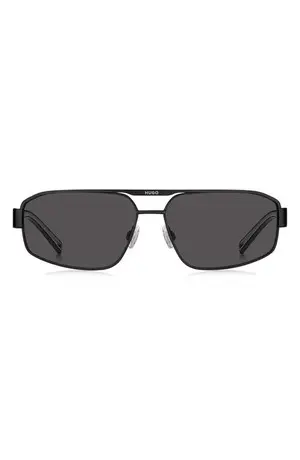 BOSS 60mm Navigator Sunglasses - Matte Black/grey