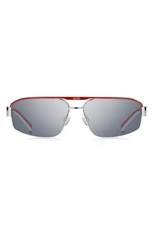 BOSS 60mm Navigator Sunglasses - Palladium Red/silver Sp
