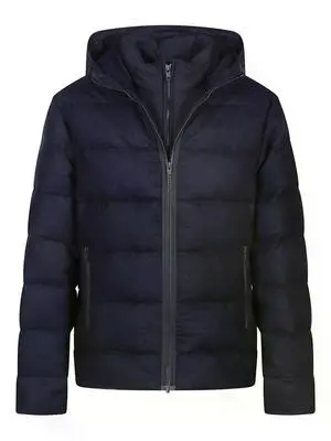 FAY Hooded Quilted Jacket - Blue