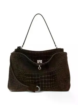 Balenciaga Medium Rodeo Crocodile-embossed Top-handle Shoulder Bag