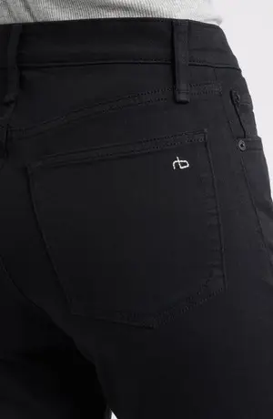 Rag & Bone Flexi Harlow Mid-rise Ankle Straight-leg Jeans - Black