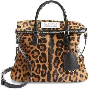 MAISON MARGIELA Mini 5ac Leopard Print Tote - Leopard/black