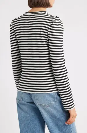 Madewell Striped Long Sleeve Puff Top - Lighthouse