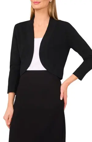 Halogen Three Quarter Sleeve Shrug - Rich Black