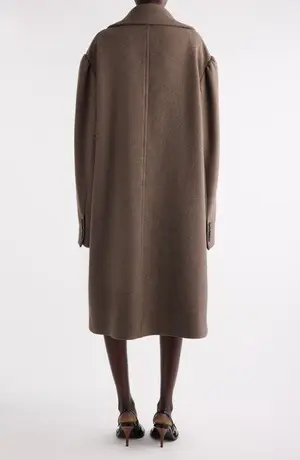 Dries Van Noten Raquel Wool Blend Long Pea Coat