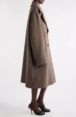 Dries Van Noten Raquel Wool Blend Long Pea Coat
