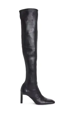 TOTEME Over-the-knee Stretch Leather Boots - Black