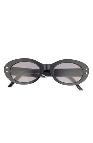 Dior Pacific B4i 51mm Oval Sunglasses - Shiny Black/smoke