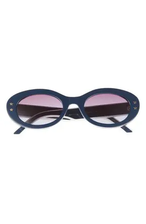 Dior Pacific B4i 51mm Oval Sunglasses - Shiny Blue /gradient Bordeaux