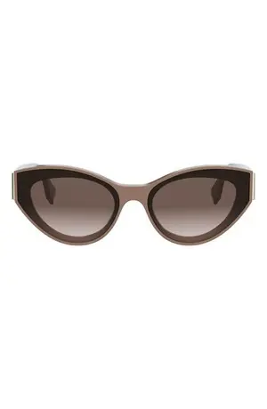 Fendi First 62mm Cat Eye Sunglasses - Shiny Light Brown/brown