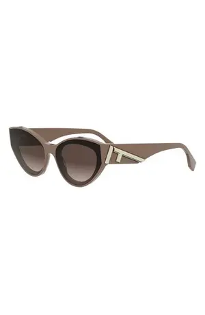 Fendi First 62mm Cat Eye Sunglasses - Shiny Light Brown/brown