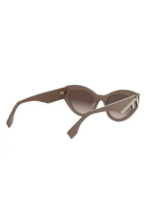 Fendi First 62mm Cat Eye Sunglasses - Shiny Light Brown/brown