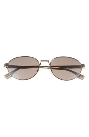 Fendi 55mm Oval Sunglasses - Gold /brown Mirror