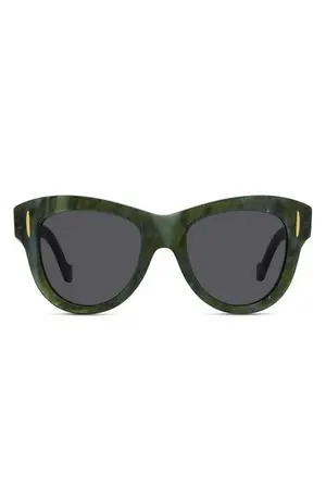 Loewe Anagram Round Sunglasses - Shiny Dark Green/smoke