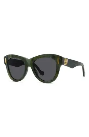 Loewe Anagram Round Sunglasses - Shiny Dark Green/smoke