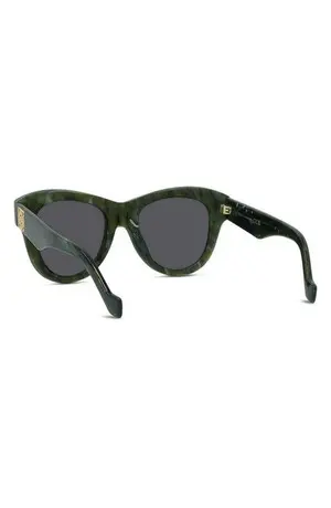 Loewe Anagram Round Sunglasses - Shiny Dark Green/smoke