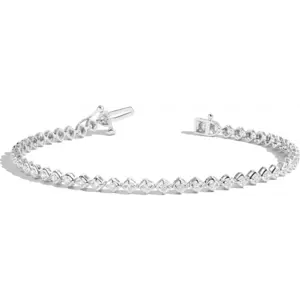 AURATE Petite Lab Grown Diamond Tennis Bracelet - White Vermeil