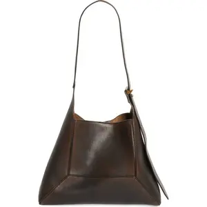 JIMMY CHOO Medium Diamond Leather Hobo Bag - Cognac/gold
