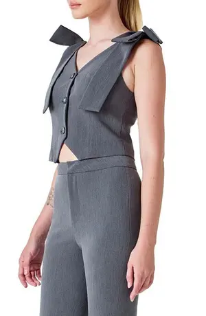 Endless Rose Bow Tie Strap Crop Vest