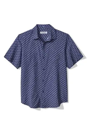 Tommy Bahama Bahama Coast Tropic Geoscape Islandzone® Short Sleeve Button-up Shirt - Coastline