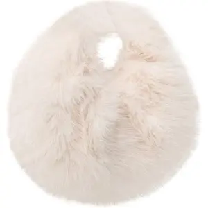 Naked Wardrobe Mini Faux Fur Handheld Bag - Bone