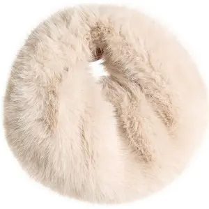 Naked Wardrobe Mini Faux Fur Handheld Bag - Cream