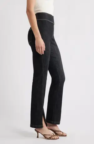 Hue Slit Hem Denim Leggings